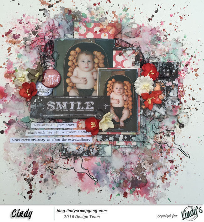 Smile Christmas Layout by Cindy Brown – Lindy's Gang Store