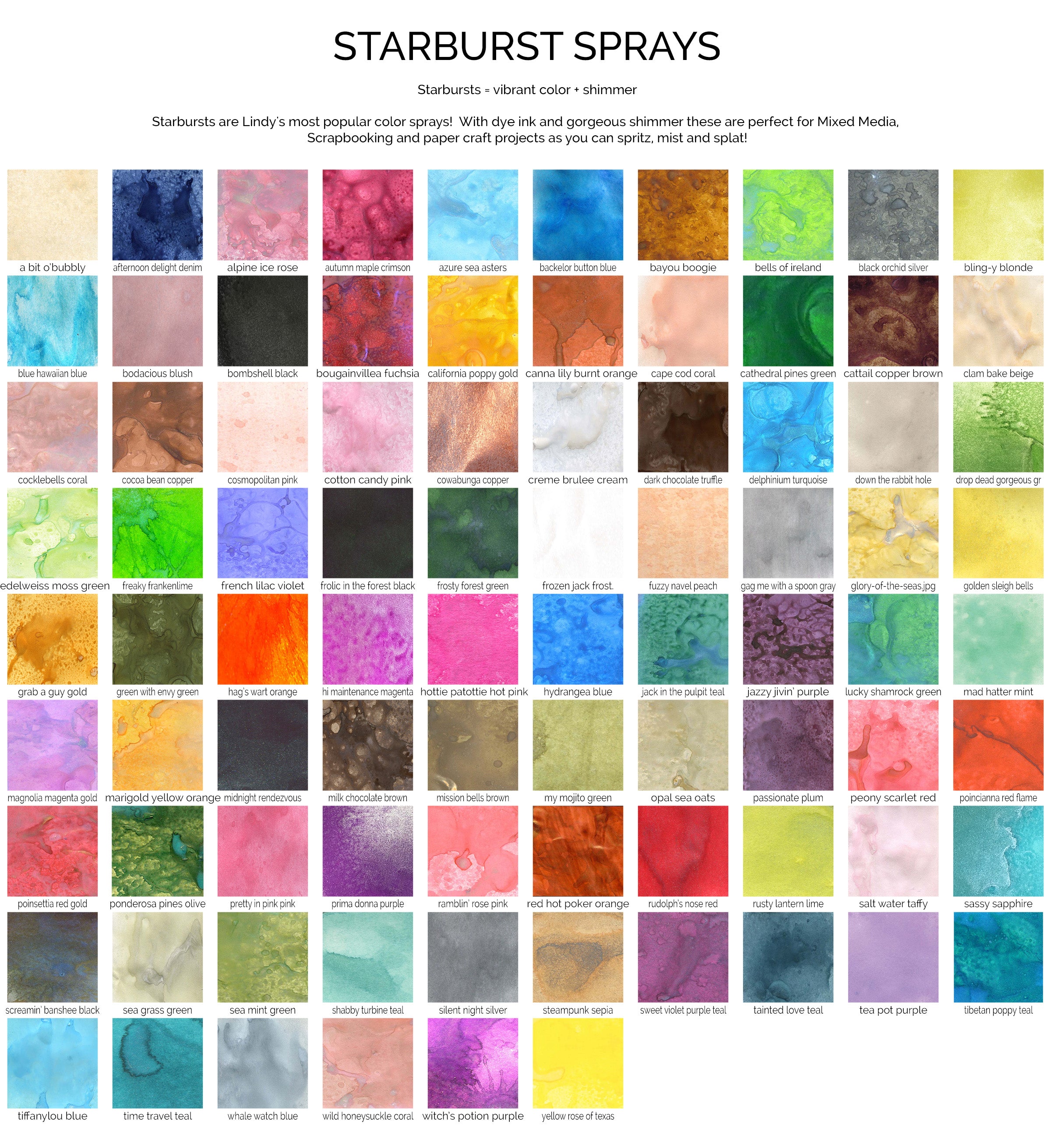 COLOR CHARTS – Lindy's Gang Store